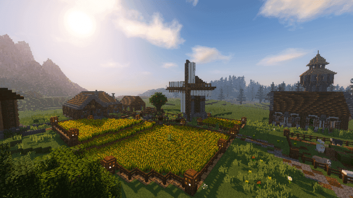 Medieval Village with Castle - Minecraft Map